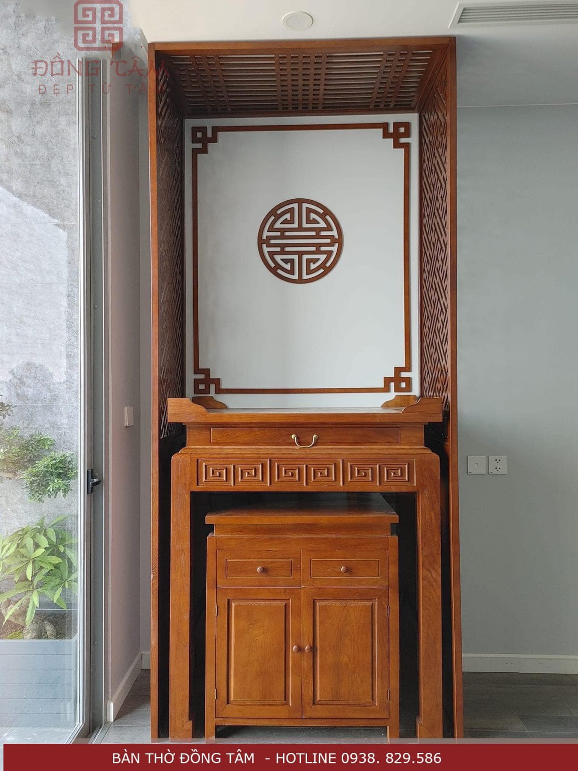 Mẫu vách ngăn CNC phòng thờ hiện đại VN21 - Bàn Thờ Đồng Tâm - Đẹp Từ Tâm